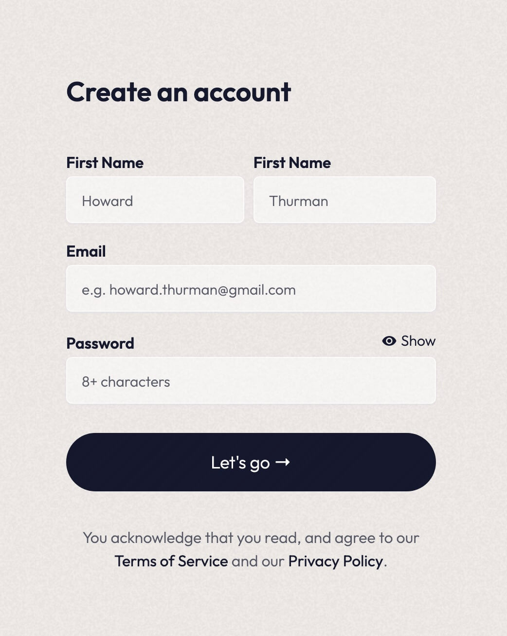Unstyled Signup | Free Webflow Component